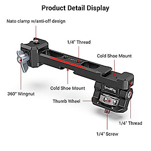SmallRig Adjustable Camera Monitor Mount with NATO Clamp for DJI RS 2 / RSC 2 / RS 3 / RS 3 Pro / RS 3 Mini - 3026