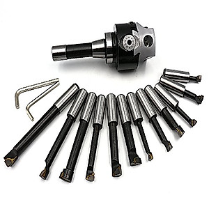 HFS (R) Boring Head R8 Shank Carbide Boring BAR Set Bridgeport Milling (F1-3IN 2/4IN 12PCS)