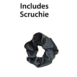 Snatched Flames Double Layered Satin Long Bonnet for Women with Braids, Dreadlocks, Wigs, or Natural Hair+Includes Satin Scruchie (Black)