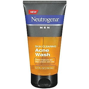 Neutrogena Men Skin Clearing Daily Acne Face Wash with Salicylic Acid Acne Treatment, Non-Comedogenic Facial Cleanser to Treat & Prevent Breakouts, 5.1 fl. oz(Pack of 3)