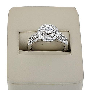 Vir Jewels 1 cttw Diamond Engagement Ring 14K White Gold Halo Style Round Bridal Wedding Size 7