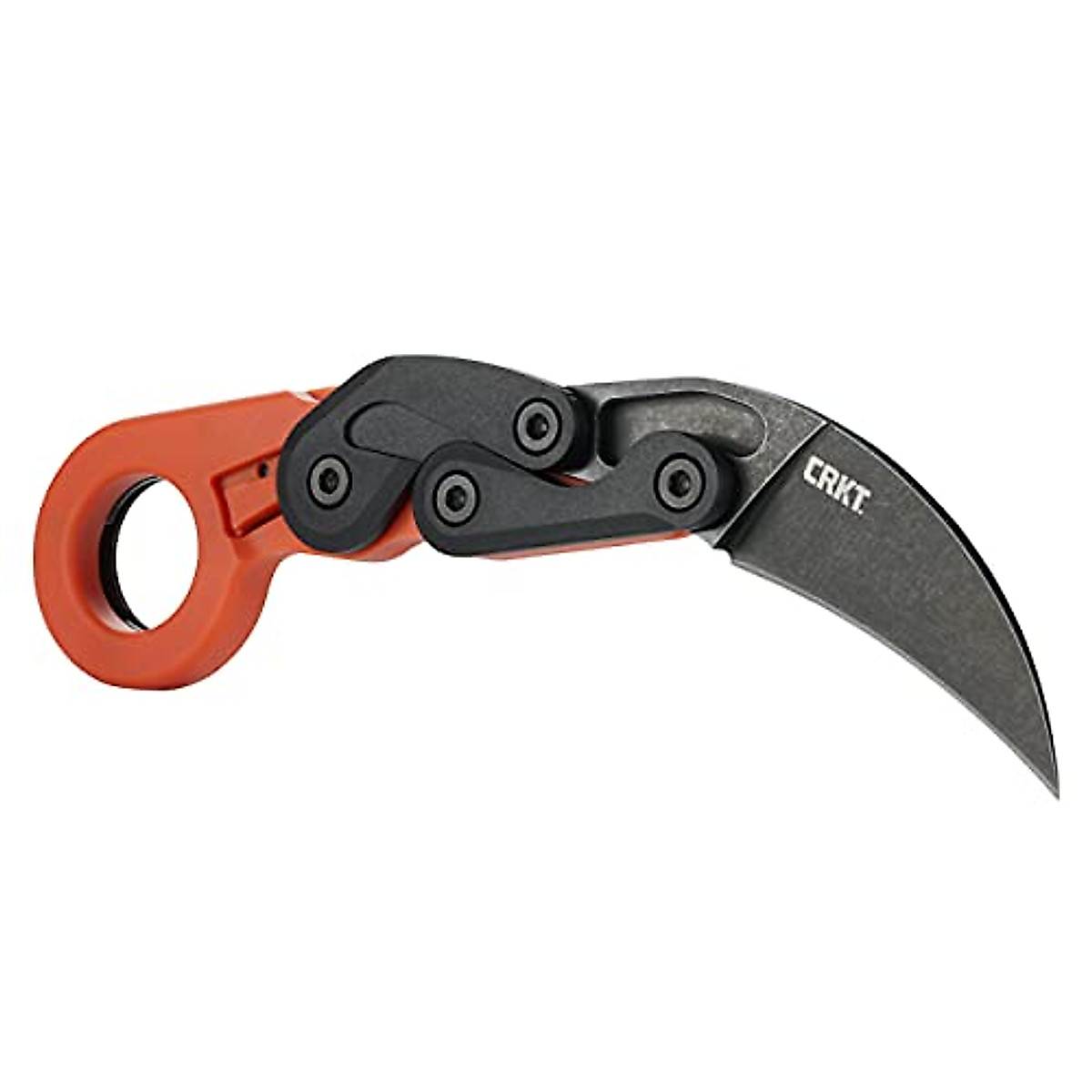 CRKT Provoke Orange Kinematic EDC Folding Pocket Knife: Morphing Karambit, Black Stonewash Stainless Steel Blade, Grivory Handle with Integrated Safety Lock, Low Profile Pocket Clip 4041O