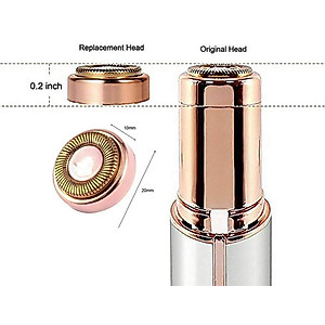4Pcs Facial Hair Remover Replacement Heads, Number-one Hair Removal Blade for Women's Painless Epilator, Used for Hair Remover and Soft Touch, Gold Rose(Cleaning Brush Included)