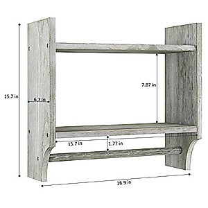 Bathroom Towel Rack Bathroom Shelf with Towel Bar Towel Racks for Bathroom Wall Mounted Bathroom Cabinets Organizer with Towel Shelf, Olive Green