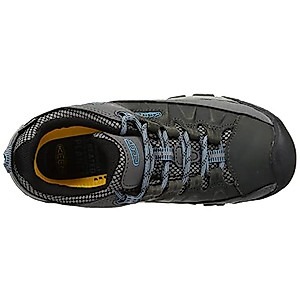 KEEN Women's Targhee 3 Low Height Waterproof Hiking Shoes, Magnet/Atlantic Blue, 7.5