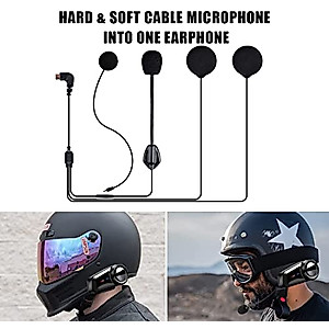 QSPORTPEAK Motorcycle Helmet Bluetooth Intercom Headset Communication Systems Kit, M2 Full Duplex 6 Riders Group Helmet Intercom/FM Radio/Voice Prompt/MP3/GPS Connective/Range 1000m/IP67 Waterproof