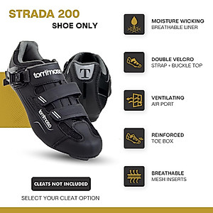 Tommaso Strada Men's Peloton Shoes & SPD Men's Cycling Shoes—2-in-1 Cycle Shoes—Works with Delta & SPD—Cycling Shoes for Men— Indoor Cycling Shoes—Road Bike Shoes for Men Cycling—Size US 11.5-12