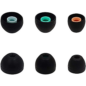 ALXCD Eartips Ear Hooks Compatible with Sony MDR-XB510AS MDR-XB50BS Sports Headphone, S/M/L 3 Sizes 3 Pairs Soft Silicon Ear Tips & Ear Hooks, Compatible with MDR-XB510AS MDR-XB50BS, 6+6, Black