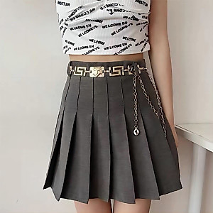 Women Metal Waist Chain Belt - Fashion Thick Body Chain Belt Gold and Silver - Dress Coat Chain Belt (waist chain gold)