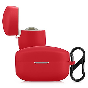 kwmobile Case Compatible with Sony WF-1000XM4 Case - Silicone Cover Holder for Earbuds - Red