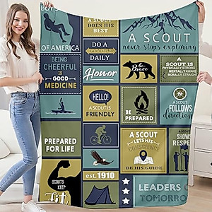 Scout Throw Blanket for Scout Lovers Soft and Fuzzy Fleece Scout Blanket Gifts for Scout Boys and Girls