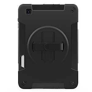 CTA Digital Protective Kickstand Case - CTA Impact-Resistant Protective Hard Case with Built-in 360° Rotatable Grip Kickstand for Samsung S6 Lite Tablets (PAD-PCGKS6L), Black