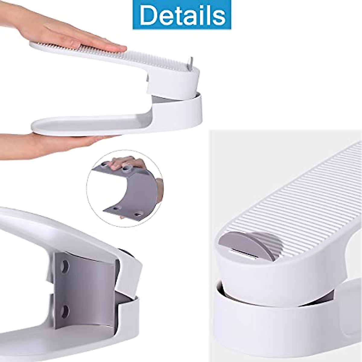 ALWWL White Shoe Storage Rack, Integrated Household Adjustable Double Tiers Shoes Slots, for Livingroom Bedroom Bathroom- 16 Pcs