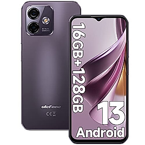 Ulefone Note 16 Pro Unlocked Cell Phones, Android 13 Unlocked Phones, 16GB+128GB, 50MP Main Camera, 6.52” HD+ Waterdrop Screen, 8-Core Processor, 4400mAh Battery, Dual 4G Unlocked Smartphone-Purple