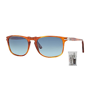 Persol PO3059S 96/S3 54MM Terra Di Siena/Polarized Gradient Blue Square Sunglasses for Men + BUNDLE With Designer iWear Eyewear Kit