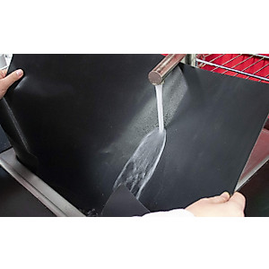 Eternal Living Non-Stick Oven Liners for Bottom of Electric, Gas, Toaster & Microwave Ovens Extra Thick Heavy Duty, Extra Large 26” x 16.25” Set of 3 Black