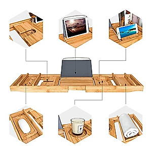 Domax Bathtub Caddy Tray and Bamboo Bath Mat