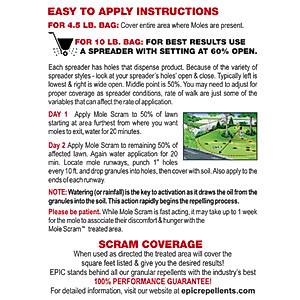 EPIC REPELLENTS Mole Scram All Natural Granular Repellent - All-Natural, Animal, People and Pet Safe Granule from (4.5 lb Bag)