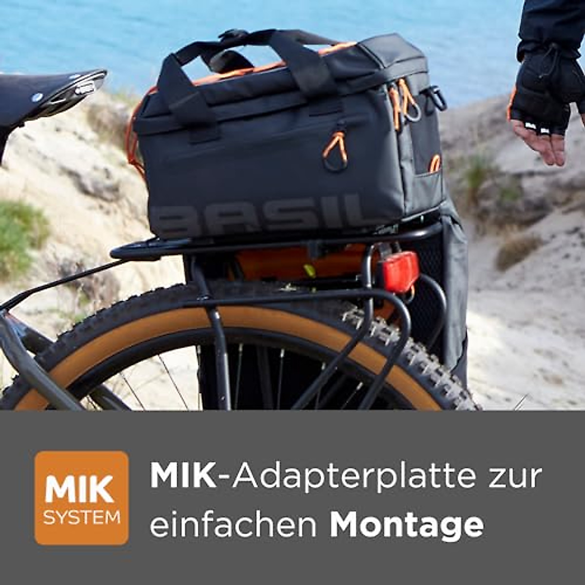 Basil, Miles MIK, Trunk Bag, 7L, Black/Lime