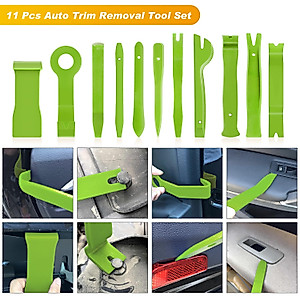 GOOACC 19Pcs Trim Removal Tool Set Panel Fastener Clips Removal Automotive Plastic Upholstery Pliers Removal Install Removal Car Tool with Storage Bag for Trim Panel Audio Clip Pliers Terminal-Green