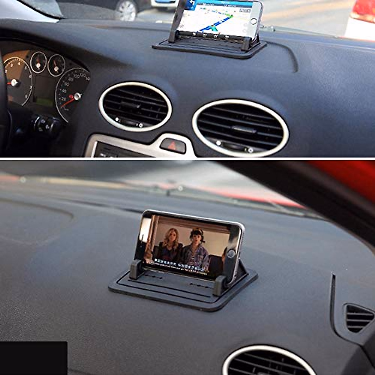 Keenso Silicone Car Phone Holder Pad Mat Dashboard Antislip Stand Cell Phone Mount Holder Dash Adjustable for Smartphone GPS Table Holder