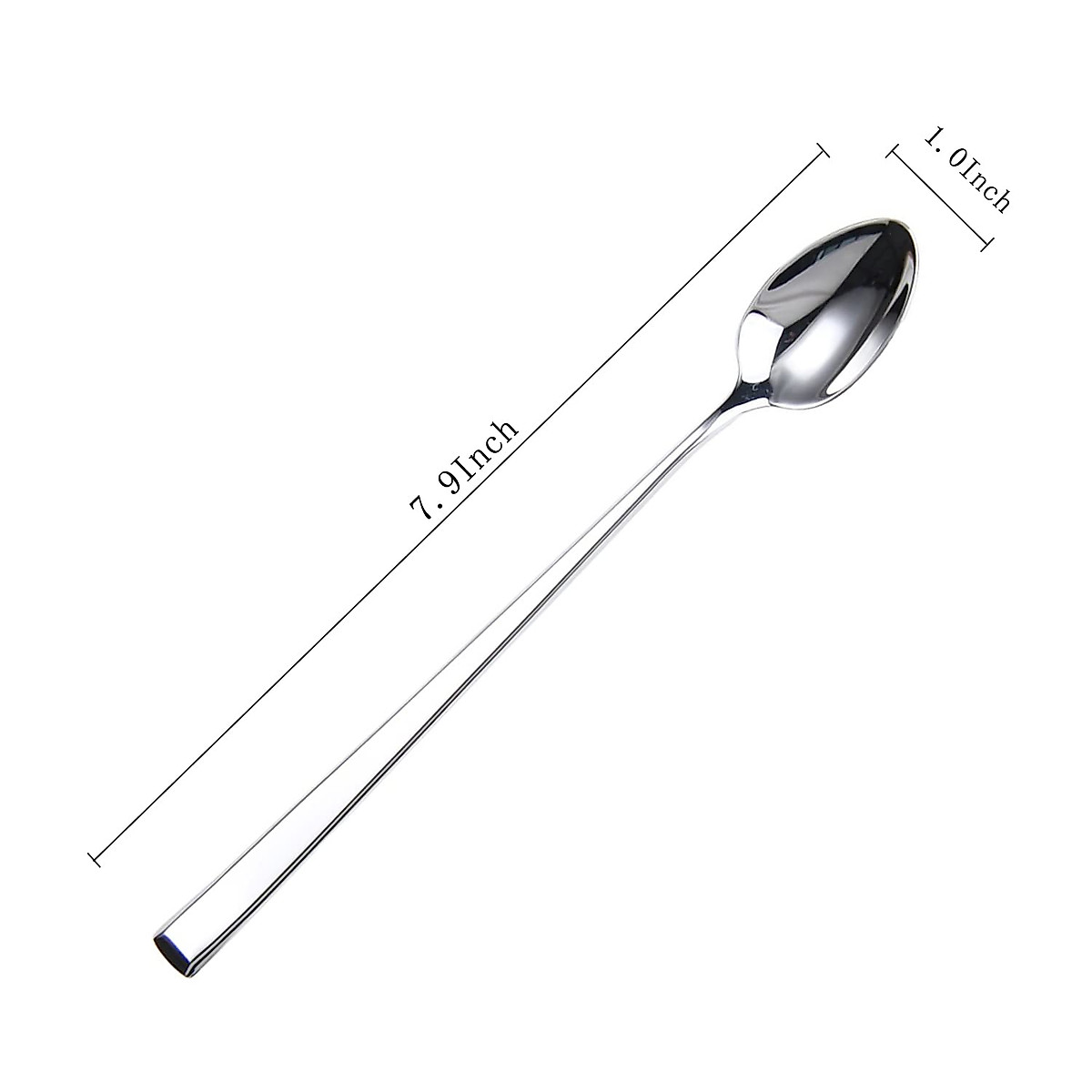 HISSF Iced Tea Spoons, Mixing Spoons,18/10 Stainless Steel Stirring Spoons, set of 6 Pieces-7.9 Inch