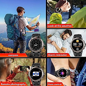 Smart Watch for Men with Bluetooth Call, 1.52''HD Military smartwatch IP68 Waterproof Fitness Watch with Heart Rate Sleep Monitor,Fitness Activity Tracker with Compass Sports Watch for Android iOS
