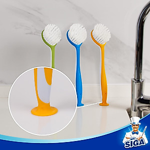 MR.SIGA Round Dish Brush, Size: Dia 5.5 x 25cm - Pack of 3