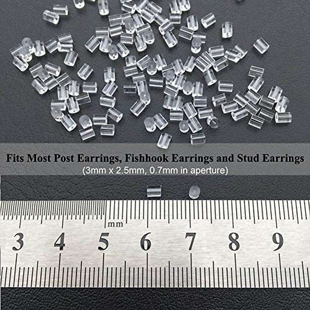 Clear Earring Backs, 200PCS Plastic Earring Stoppers, Tube Earring Findings, Hypo-allergenic Jewelry Accessories