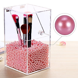 Artificial Pearl, 1300PCS Smooth Glossy Color 2Colors Bead Decoration for Makeup Organizer for Decorations(Pink)
