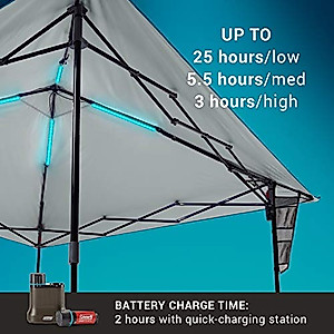 Coleman OneSource Rechargeable LED Lighted Canopy, 10 x 10ft Canopy Tent, Shade Canopy Great for Beach, Yard, Tailgates, & Parties