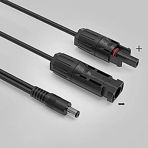 ALLPOWERS Solar Extension Cable with MC-4 Female and Male Connector to DC 5.5mm x 2.1mm (5.5X 2.5mm Connector Included) Power Pole Port, 1.5M 16AWG Connector for Solar Panel to Portable Generator