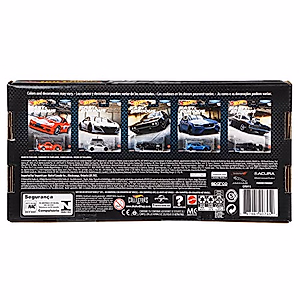 Hot Wheels Fast & Furious: Full Force Re-Release 5 Premium All-Metal Castings Real Riders Wheels in Original Packaging in One Exclusive Bundle Box [Amazon Exclusive]