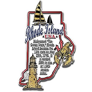Rhode Island Information State Magnet by Classic Magnets, 2.4" x 3.7", Collectible Souvenirs Made in The USA