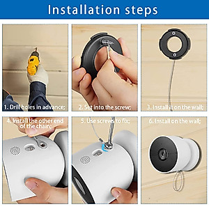 VVHOOY Anti-Theft Anti-Drop Security Chains Compatible with Google Nest Cam Outdoor(Battery), Rustproof Protection Cable Prevent from Falling, 4 Pack
