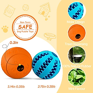 HIPPIH Interactive Dog Toys for Puppies 2 Pack, Dog Puzzle Toys for Small Dogs, Dog Balls for Medium Dogs, Treat Dispensing Dog Toys