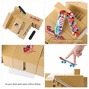 TIME4DEALS Finger Skateboard Ramp Set 16 Pcs - Pro Fingerboard Mini Skatepark Kit 5 Pieces & Finger Toys Set Including Finger Boards Scooters Skates Bikes Caster Boards Skateboards for Kids Gifts