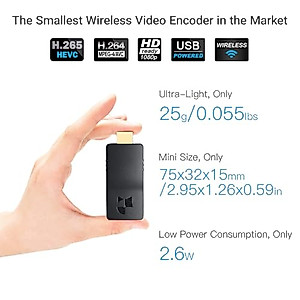DDMALL Wireless HDMI Encoder HEVC, H.265 H.264 Video Encoder, Live Stream Encoder 1080p Support RTSP UDP RTMP, IPTV Encoder for Facebook, YouTube Live, Twitch and More (HEV-2KW)