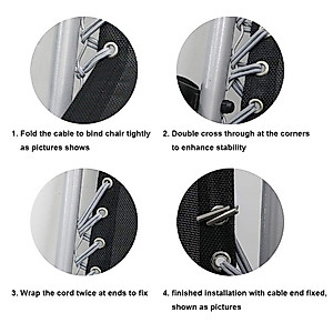 4 Pcs Replacement Cord for Zero Gravity Chair, Universal Recliner Elastic Laces/Chair Accessories Repair Tool Kit for Lounge Chair, Bungee Chair - 2.2m & 1.4m (7.2ft & 4.6 ft)