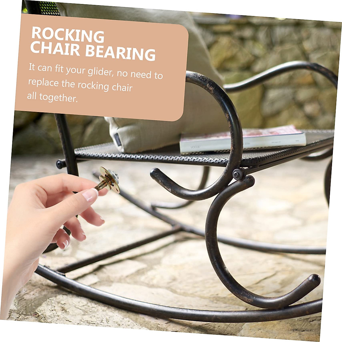 DOITOOL 4pcs Rocking Chair Bearing Mechanic Accessories Furniture Bolts Patio Chair Leveling Screws Glider Rocker Parts Chair Leg Screw Caps Bearing for Rocking Chair Rocking Chair Bearing