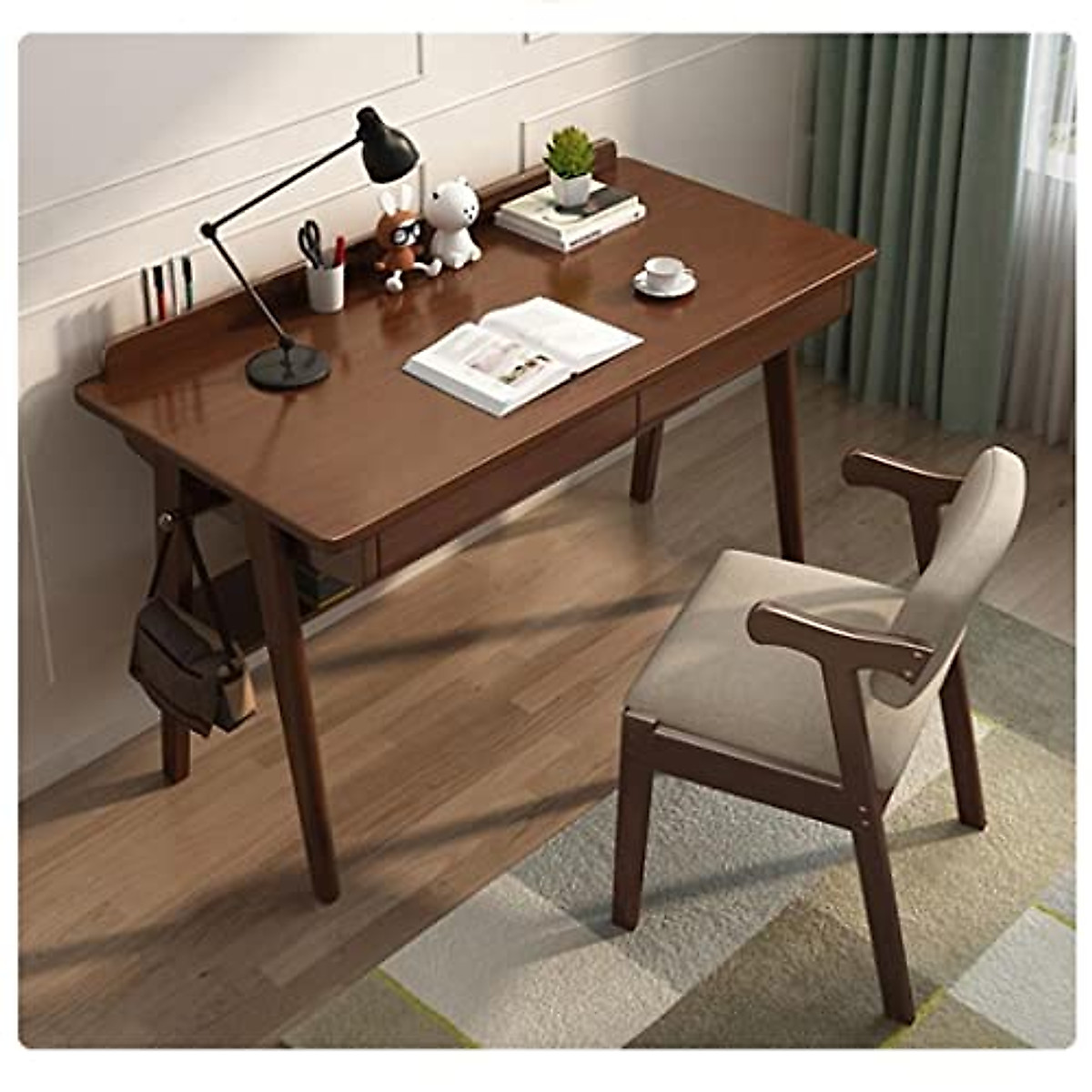 BBSJ Furniture Set Solid Wood Table and Chair Furniture Set Study Table Set 80 * 55 * 75Cm