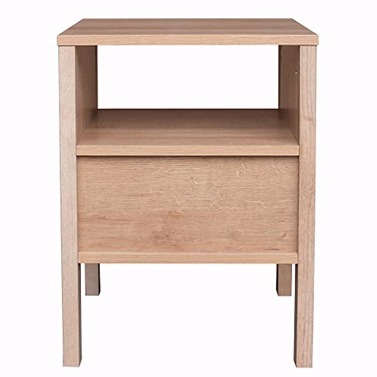 Decor Therapy Piper 20" Side Rattan Storage Drawer Accent Table, Blondewood