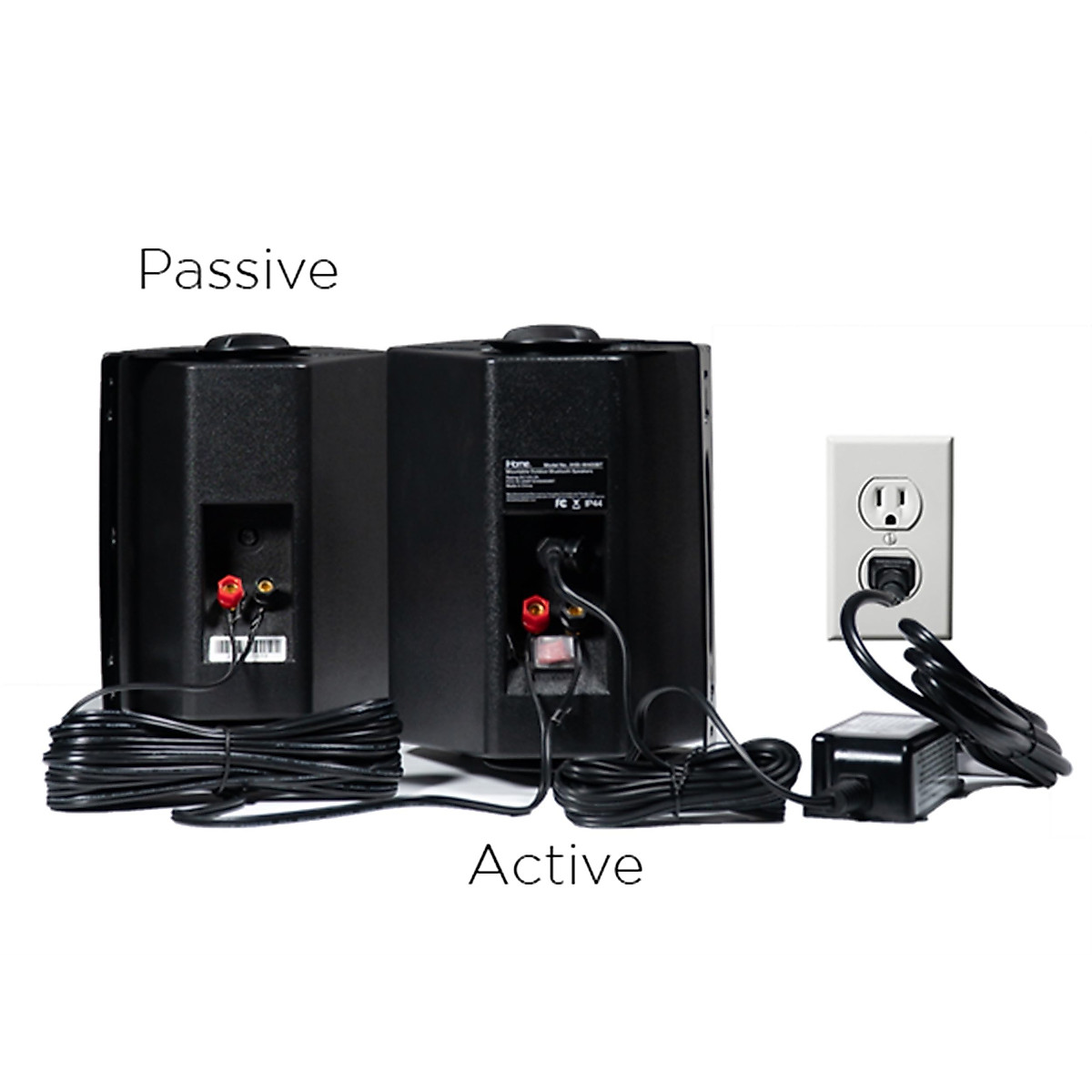 iHome IHSI-W400BT-PR-BLK Bluetooth 4-Inch 100W Weatherproof Speakers, Indoor/Outdoor, Wall/Ceiling Mount, Surround Sound, Pair - Ideal for Home Parties