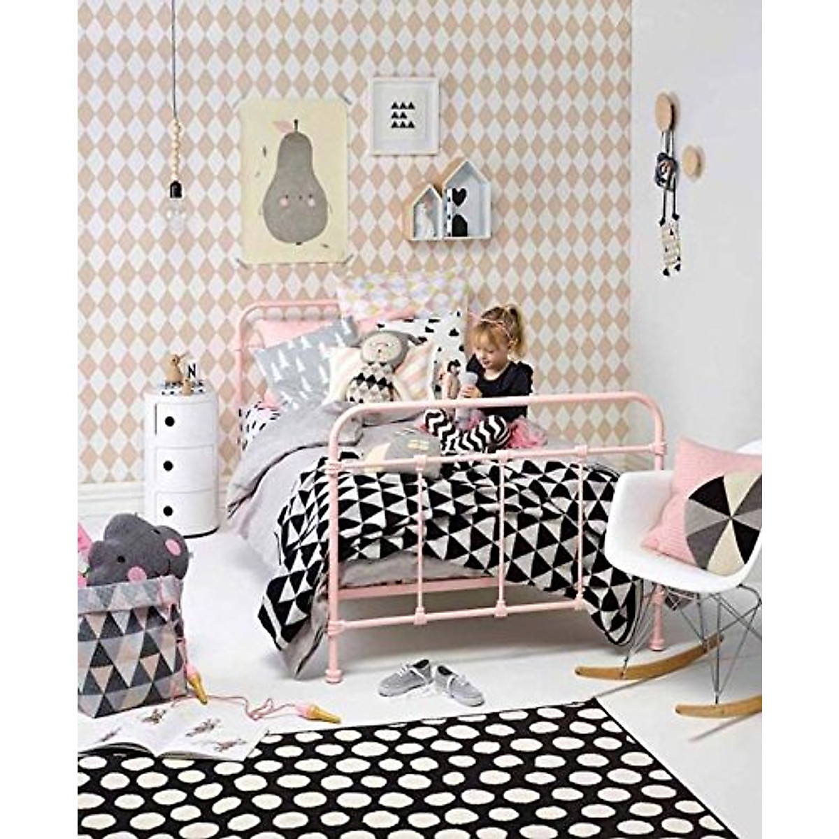 2xhome Modern Rocking Chair with Molded Plastic Armchair Shell and Wooden Rocker Legs