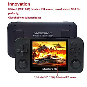 Retro Game Console, Portable Handheld Video Game Console, RG350P, IPS HD Screen, 32GB Memory Card, 2500mAh Battery with 2500+ Classic Games