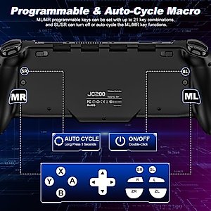 Spican Switch Controllers for Nintendo Switch/Switch OLED Controller, Switch Wireless Pro Controller One-Piece Joypad, Full-Size Ergonomic Handheld Mode Controller with Battery/Turbo/Programming
