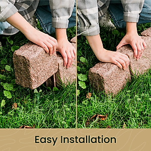 Beuta Cobblestone End Block – Landscape Edging for Lawn & Garden, Easy No Dig Installation and Connects to Other Beuta Blocks, Heavy Duty Composite Resin Flex Wall Stone - 1 pc.