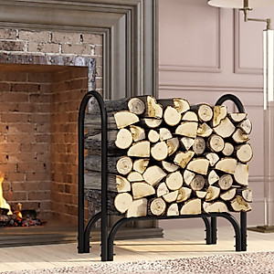 Fire Beauty Firewood Rack Log Holder,Log Storage Holder,Storage Rack,Firewood Stacker for Fireplace Indoor Outdoor(Middle)