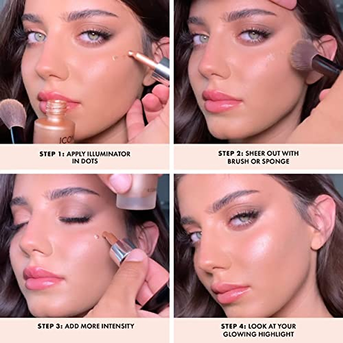 ICONIC LONDON Illuminator | Liquid Highlighter for a Radiant Glow, Cruelty-Free, Vegan Makeup, Blush (Peachy Rose) 0.45 Fl oz