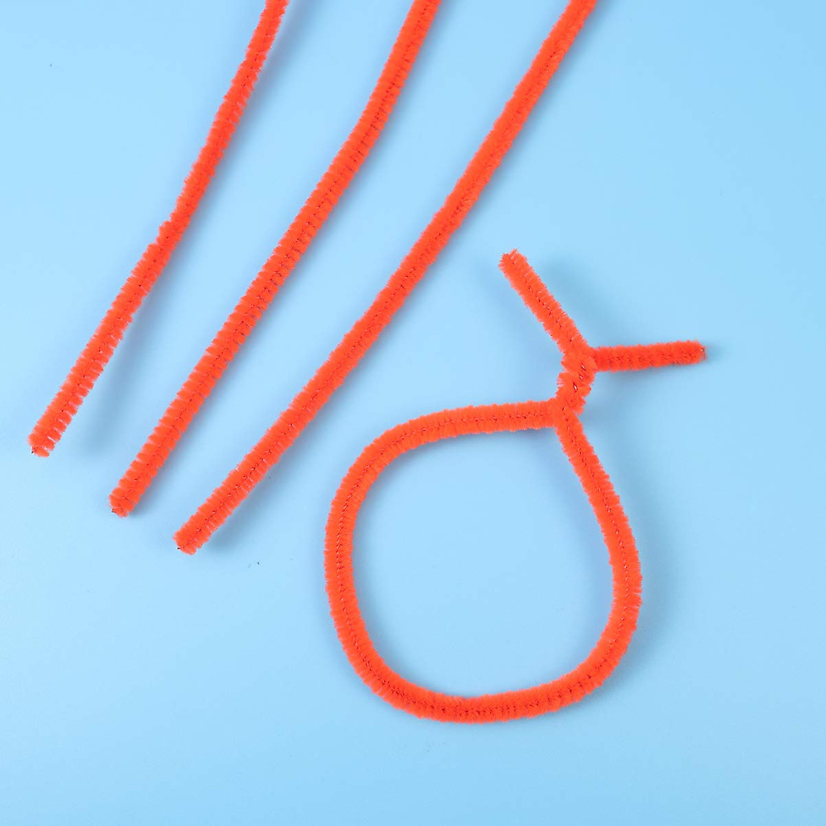 Healifty 100pcs Cleaners Chenille Stems Crafts Chenille Sticks for DIY Art Flower Plant Crafts Christmas Decorations Ornament (Orange)